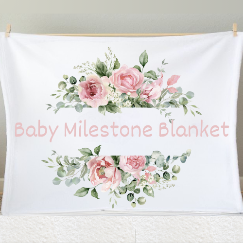 Custom Milestone Blanket - Pink Poetry