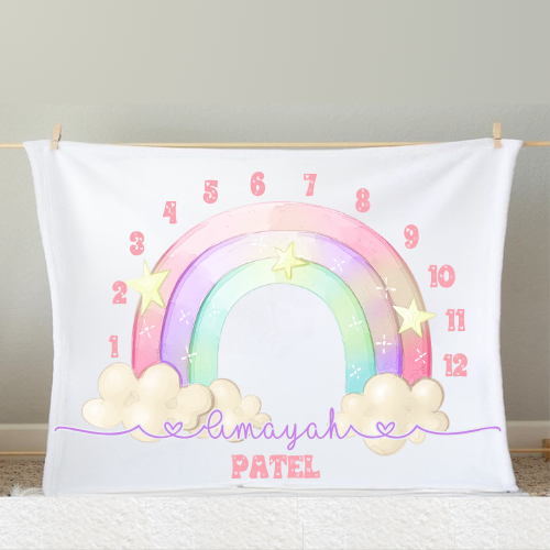 Custom Milestone Blanket - Pink Poetry