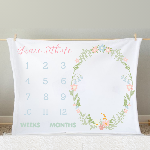 Custom Milestone Blanket - Pink Poetry