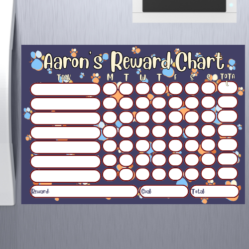 Personalised Magnetic Rewards Chart – Pink Poetry
